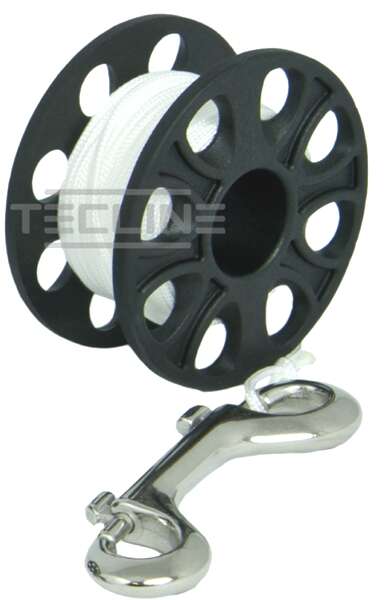 TECLINE Spool, Reel 15 m mit Edelstahl-Karabiner, 27,74