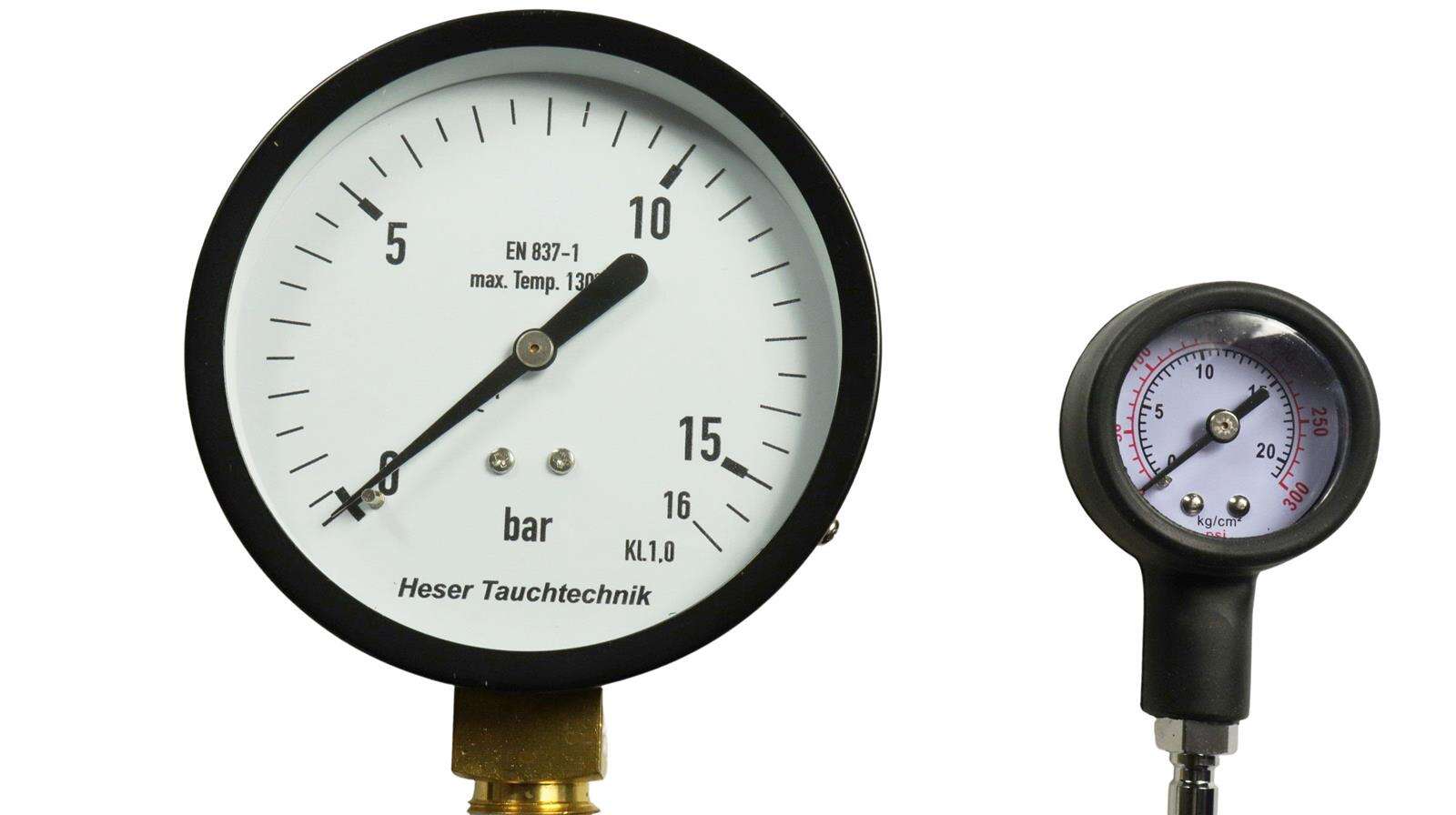 Heser Präzisions-Mitteldruck Prüfmanometer 0-16 bar, 89,00