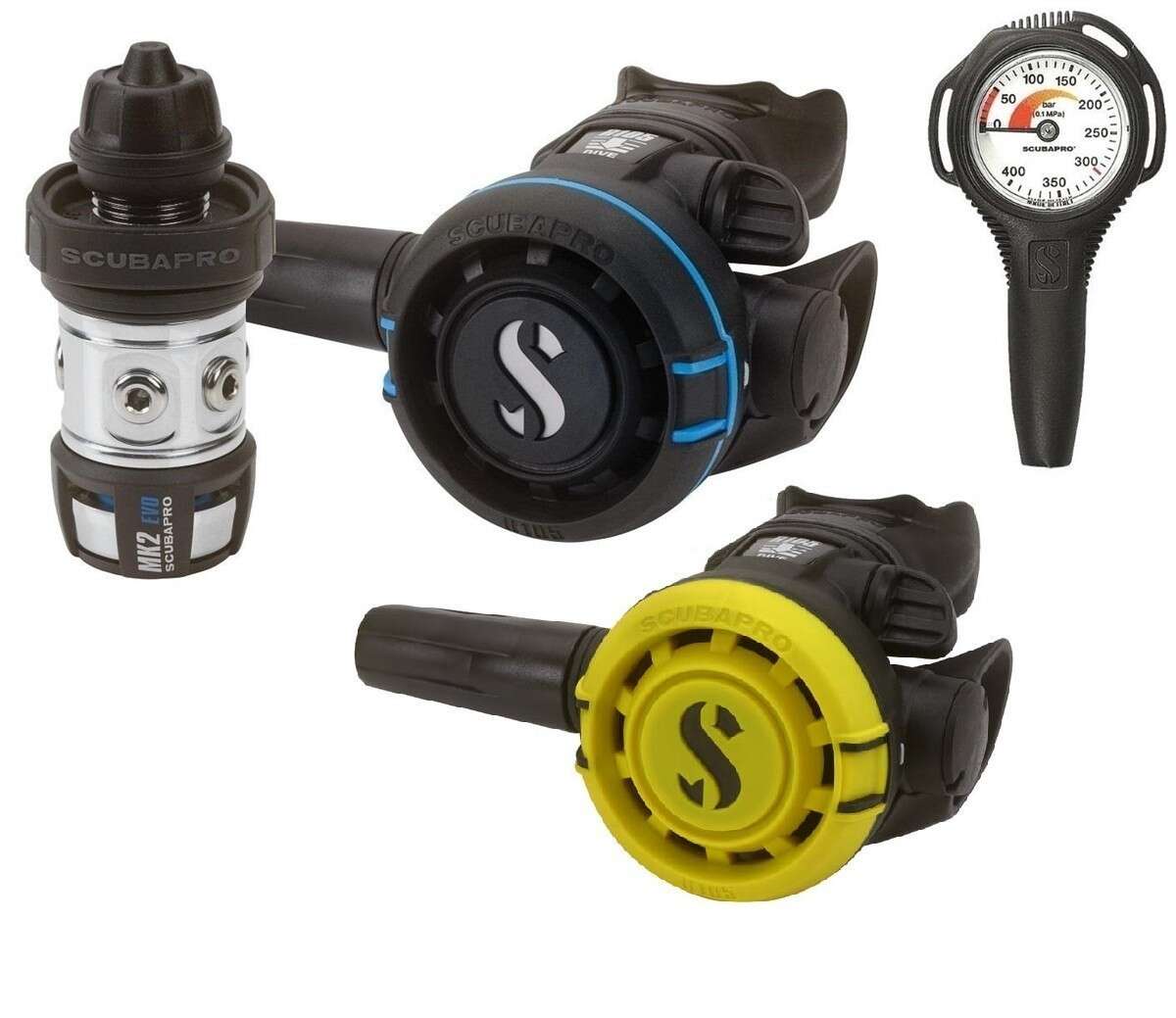 Scubapro Atemregler Set MK2 EVO R105 mit R095 Octopus und Finimeter ...